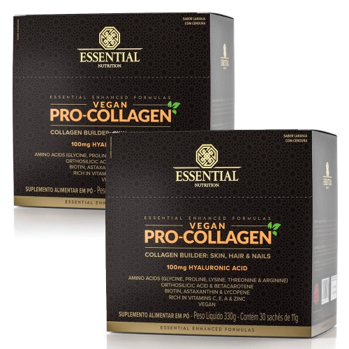 Kit 2unid Vegan Pro-Collagen Box sabor Laranja com Cenoura (30 Sachês ...